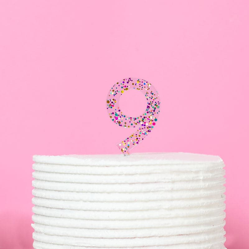 NUMBER 9 RAINBOW Glitter Cake Topper – Hot Stuff Bakeware